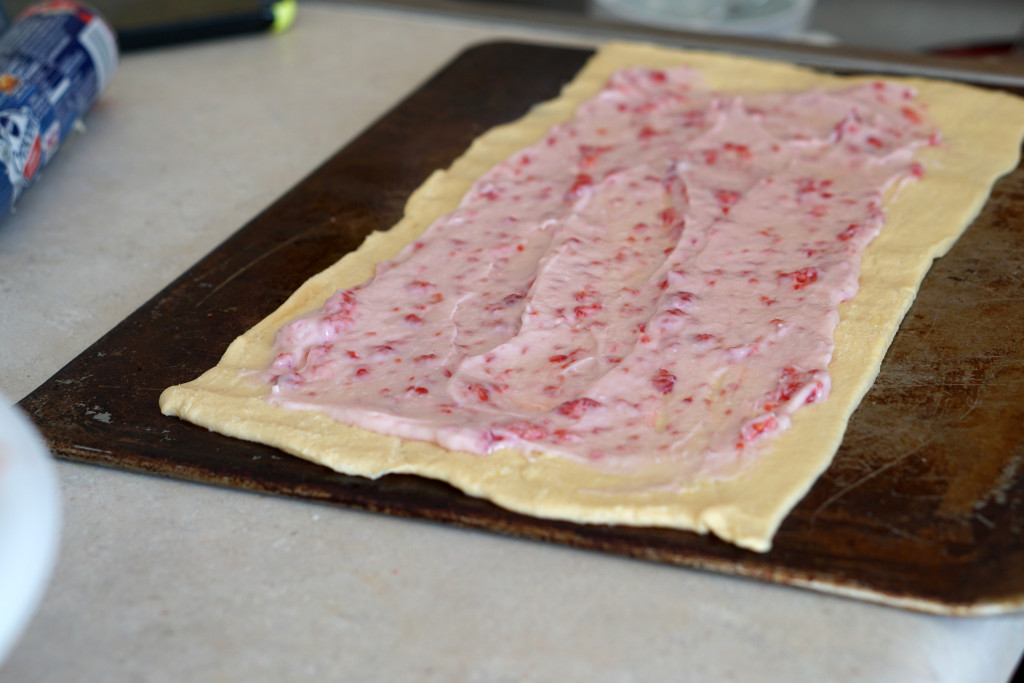 Raspberry Crescent Ring with Cream Cheese Frosting