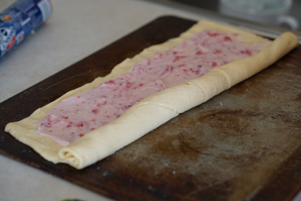 Raspberry Crescent Ring with Cream Cheese Frosting