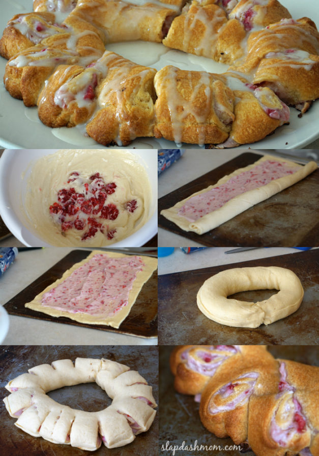 Raspberry Crescent Ring with Cream Cheese Frosting