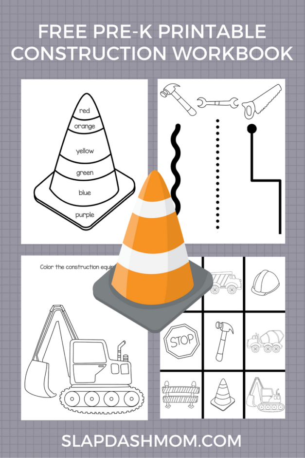 Free Printable Preschool Construction Workbook - Slap Dash Mom