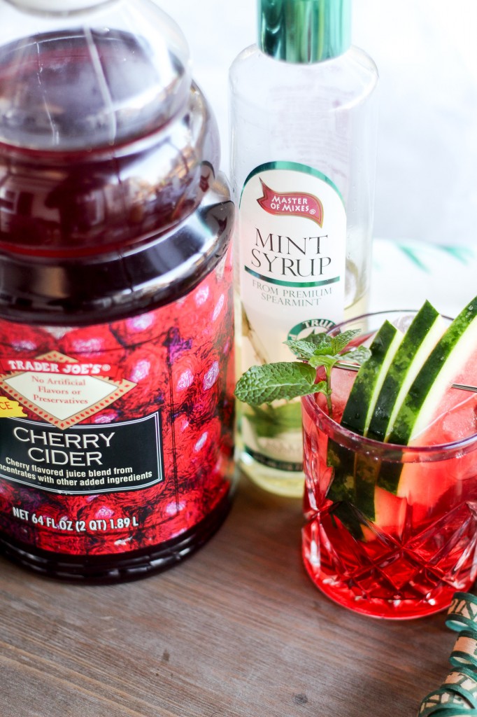 Watermelon, Cherry Cider & Mint Mocktail - Slap Dash Mom