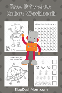 Free Printable Robot Workbook - Slap Dash Mom