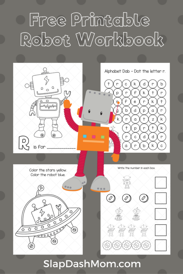 Free Printable Robot Workbook - Slap Dash Mom