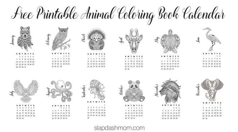 Free Printable 2018 Calendar - Mandala Coloring Pages - Slap Dash Mom