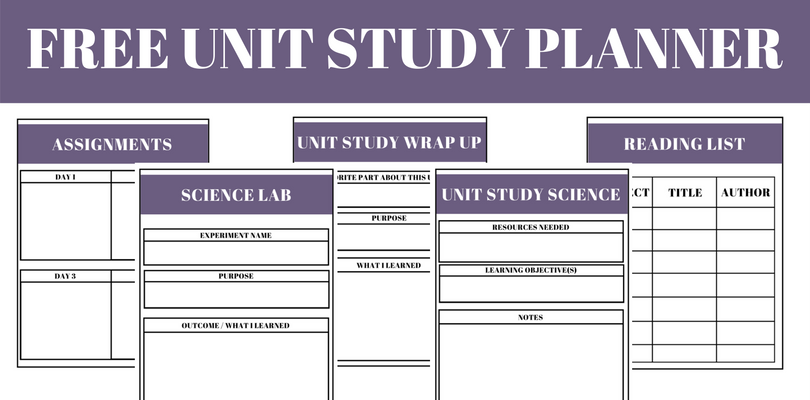 Free Unit Study Planner (for All Grades!) - Slap Dash Mom