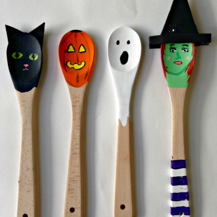 Halloween Craft | Decorated Wooden Spoons - Slap Dash Mom