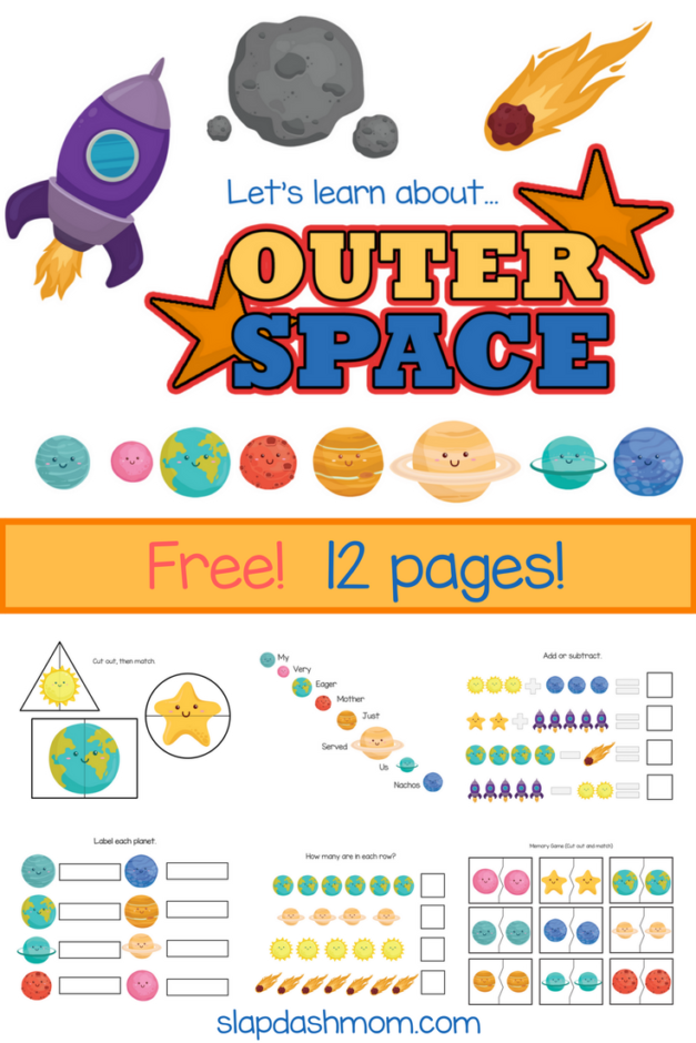 Kindergarten Worksheets - Free Solar System Workbook - Slap Dash Mom