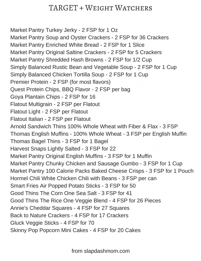 Weight Watchers Friendly Target Shopping List - Slap Dash Mom
